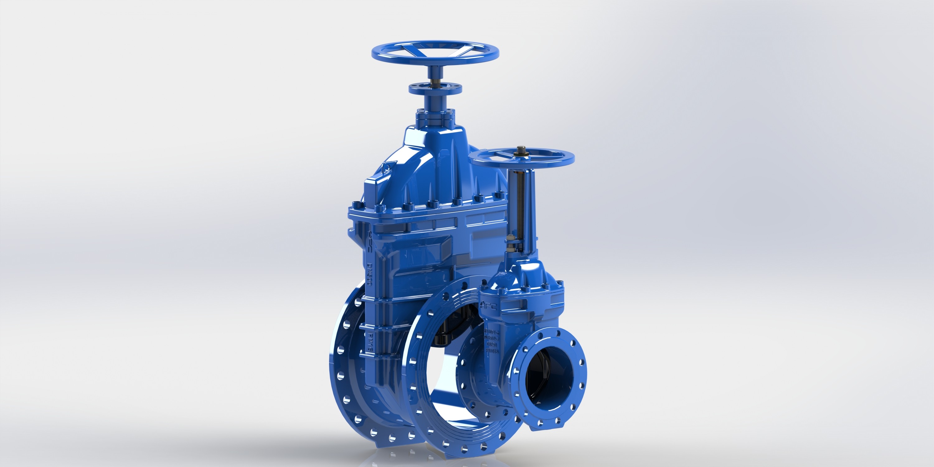 Ductile Iron AWWA Gate Valve Resilient Seated With Handwheel Rising Or ...