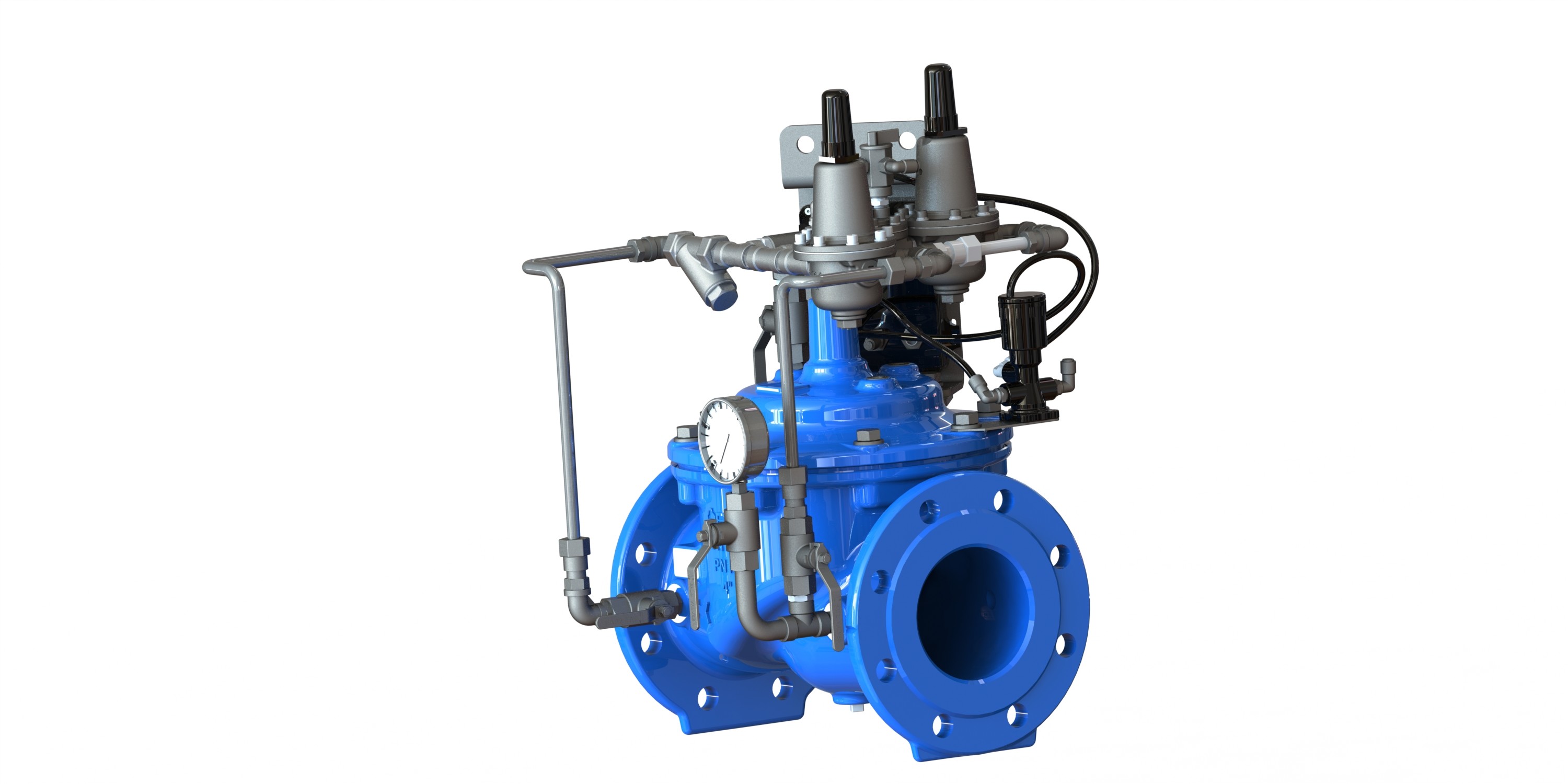 Dual Adjustable Set Point Pressure Control Valve , Ductile Iron ...