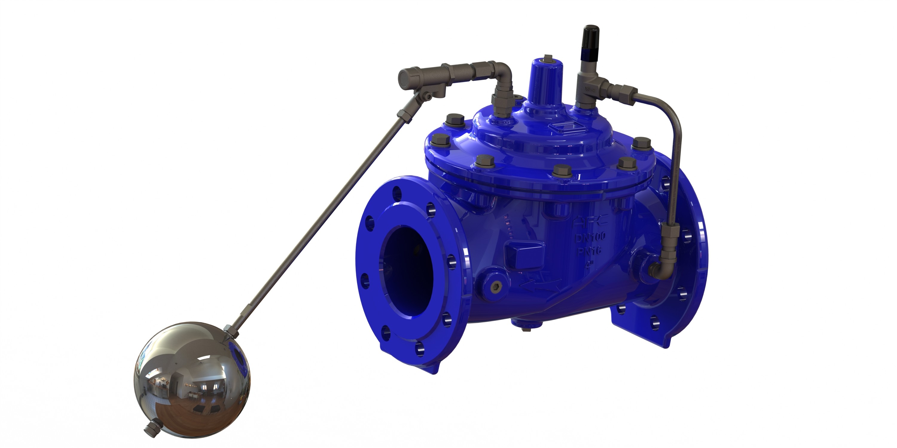Stainless Steel Float Control Valve Ductile Iron Blue Epoxy Coated