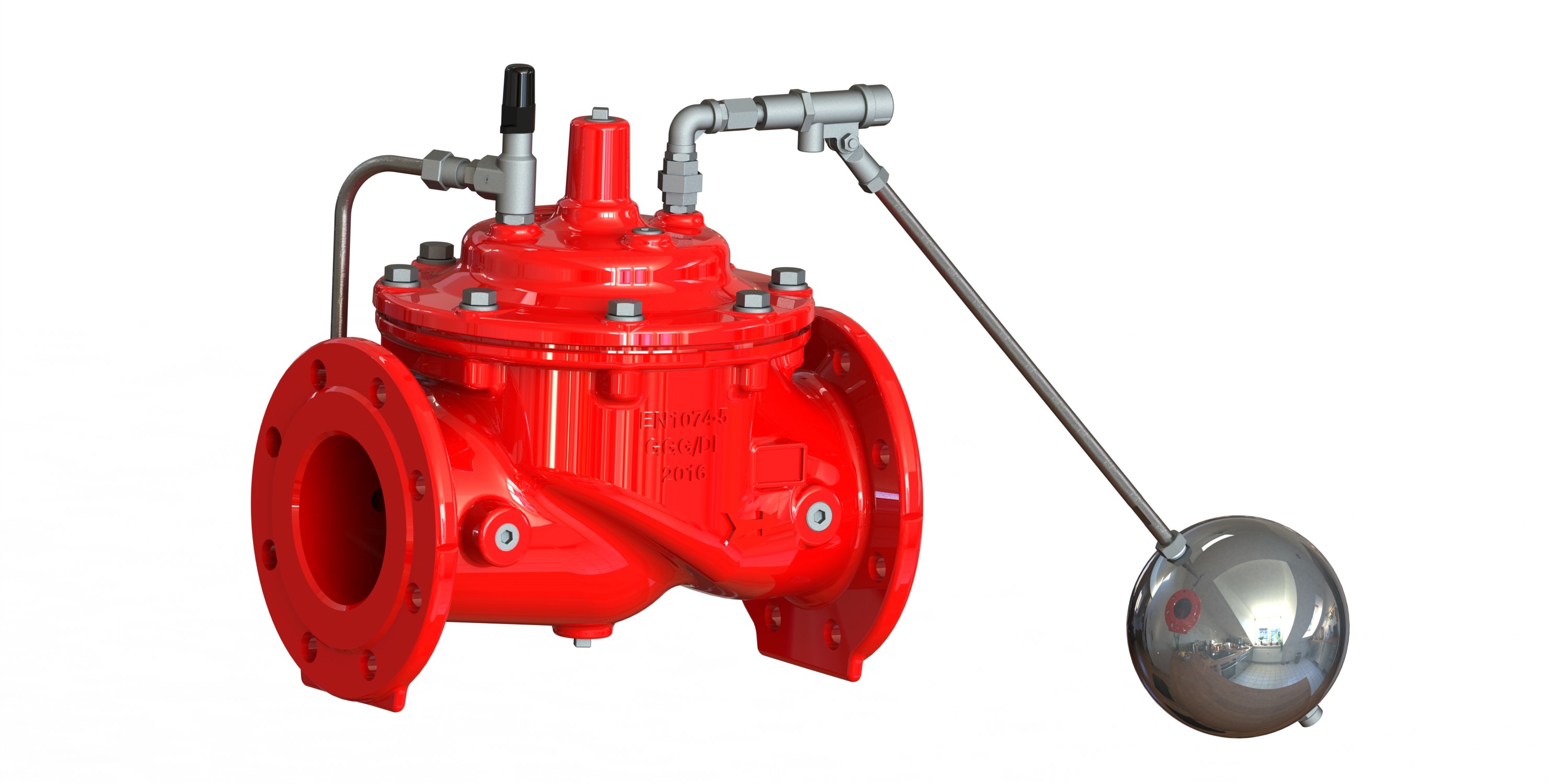 Red / Blue Color Float Control Valve With EPDM And Nylon Reinforcement ...