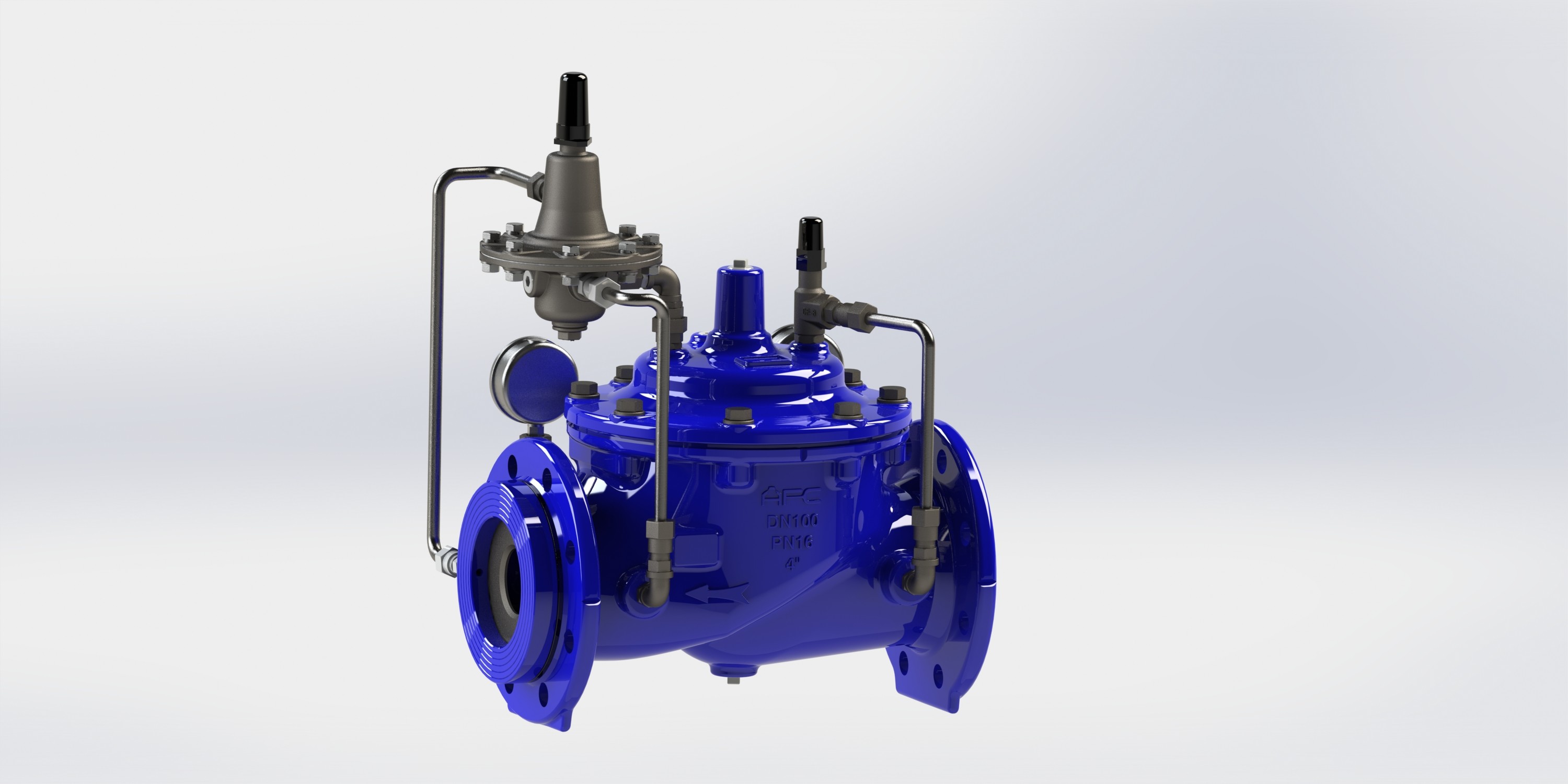 PN25 EN1074-5 Standard Adjustable Hydraulic Flow Control Valve With ...