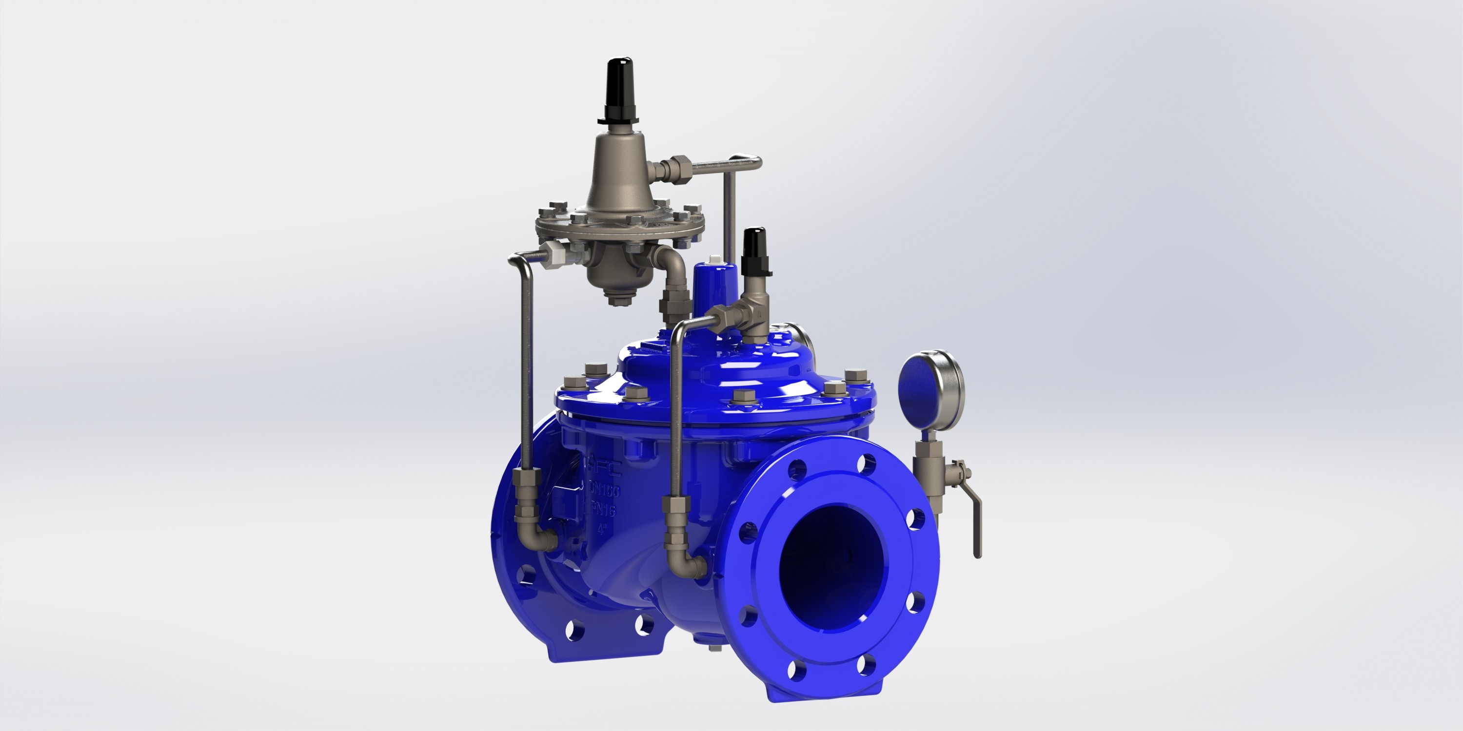 Pilot Controlled Flow Restrictor Valve Stainless Steel 304 Control Pipe