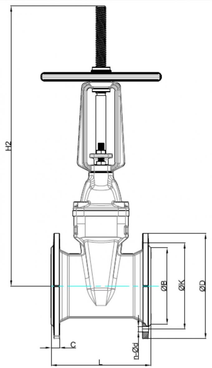 Outside Screw Yoke Water Gate Valve With Soft Wedge / Fusion Bonded ...