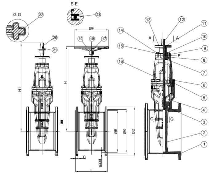 WRAS Approval AFC Resilient Seated Gate Valve On Off Type