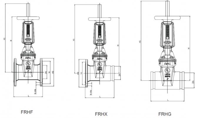 Light Operation Torque Wedge Type Gate Valve , UL FM Aproved Water Flow ...
