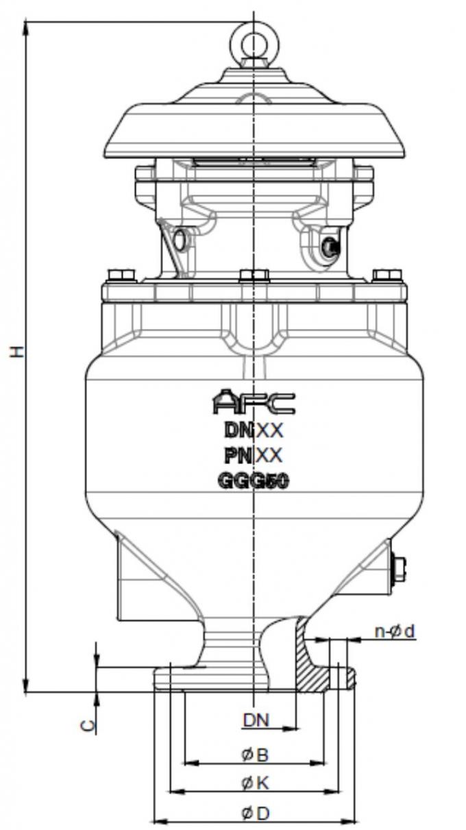 Sewage Kinetic Combination Air Release Valve , Full Flow Area Water ...