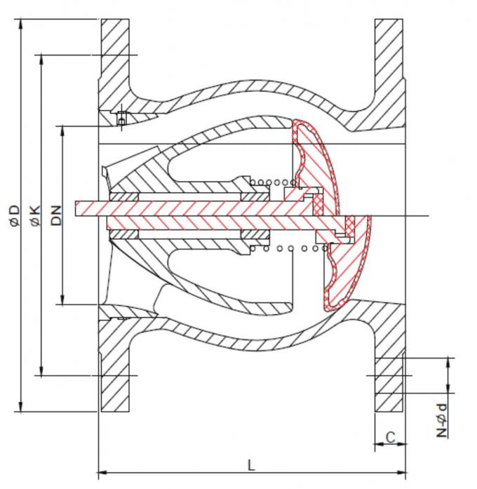 Vertical / Horizontal Installation Non Slam Type Check Valve Powder ...
