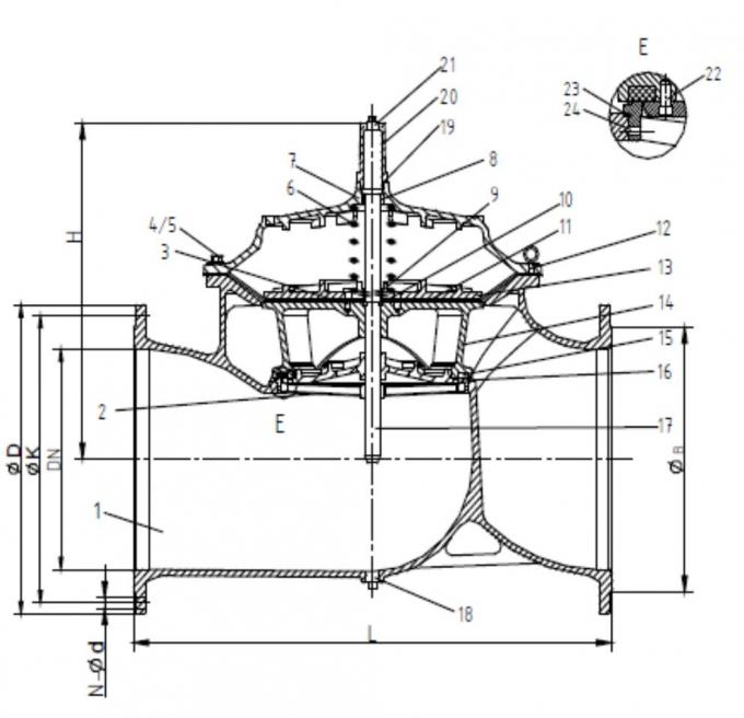 Main Valve Float Valve For Water Storage Tank SS304 Pilot Available