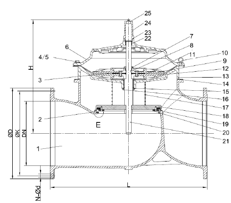 Mechnical Type Water Control Valve With Double Chamber Which Minimize ...